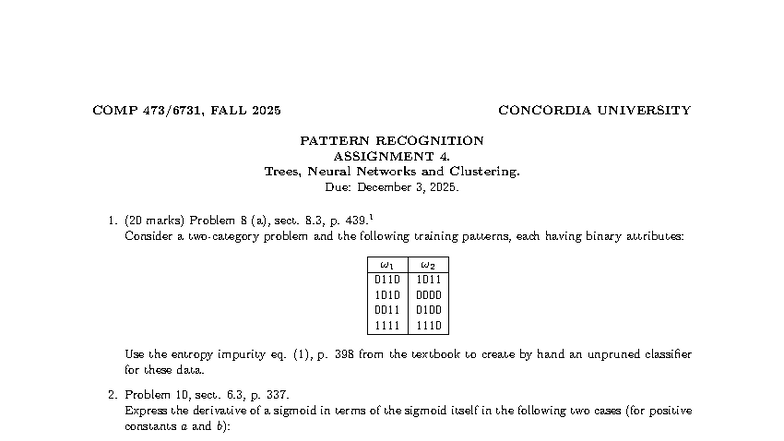COMP 2025 FALL - PATTERN RECOGNITION ASSIGNMENT 4: Trees & Neural ...