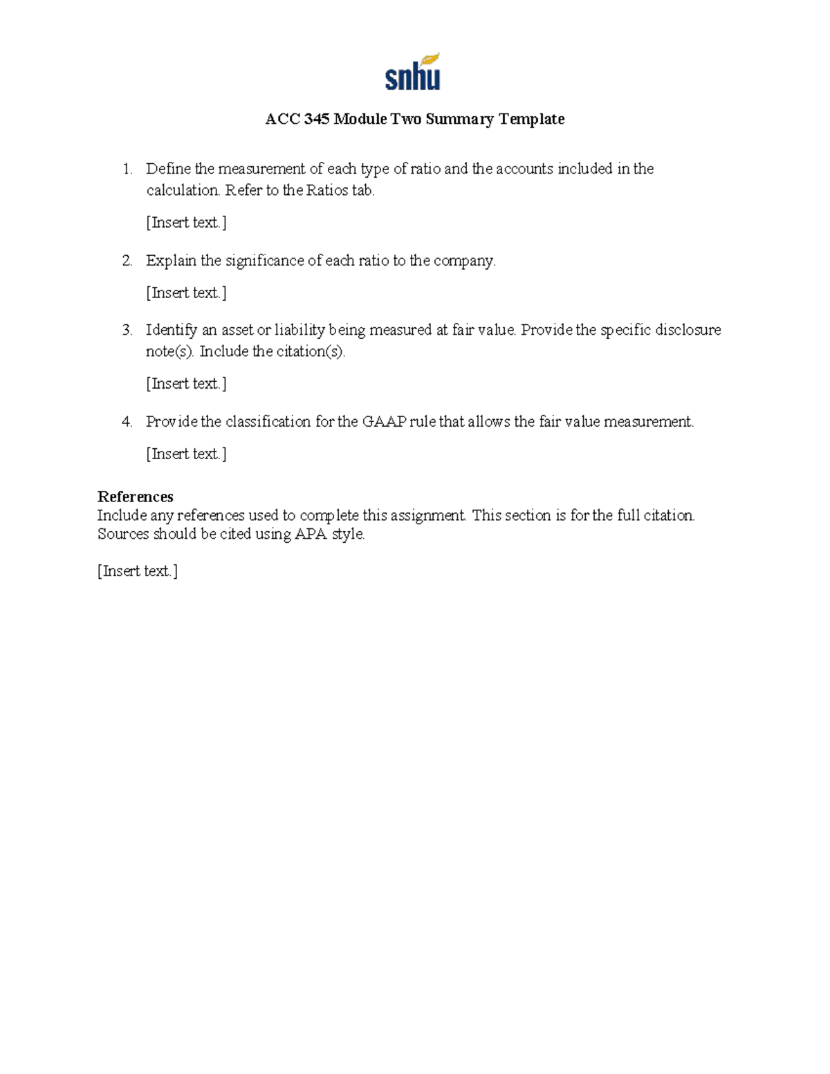 2 - ......................... - ACC 345 Module Two Summary Template ...