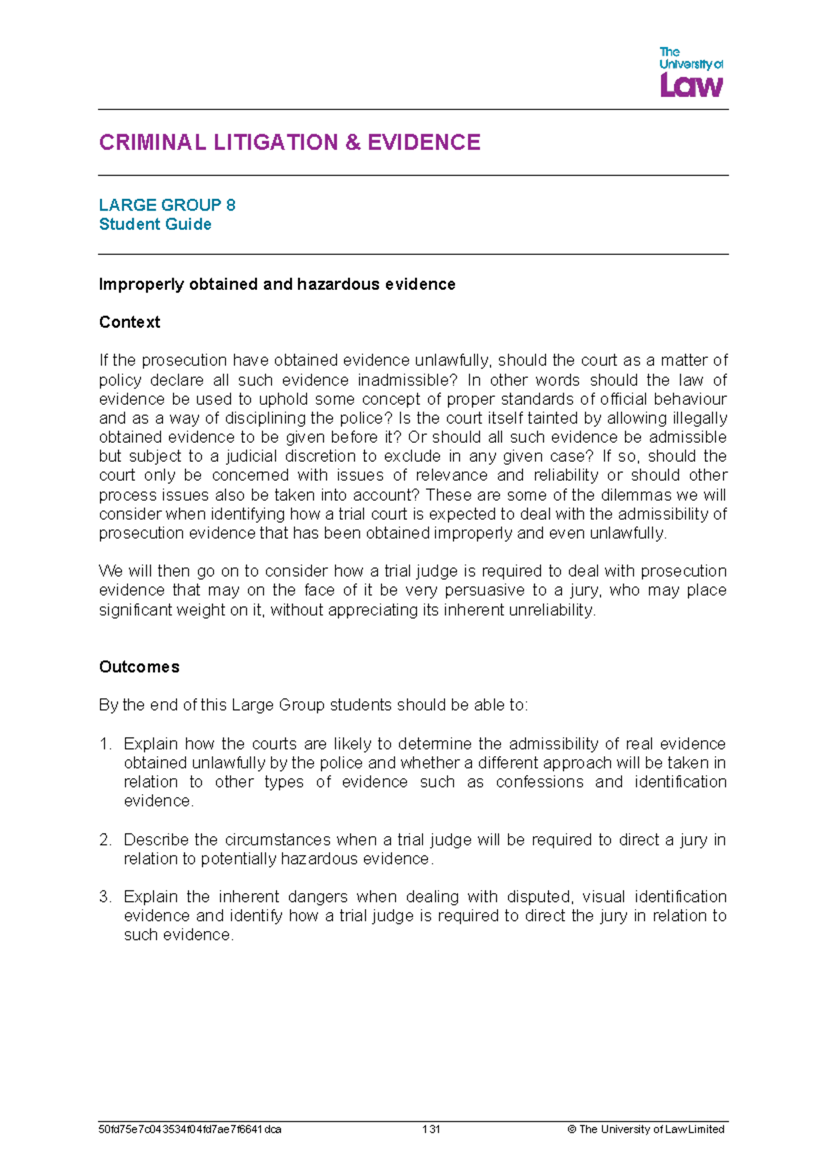Criminal Litigation & Evidence: Large Group 8 Insights on Evidence ...