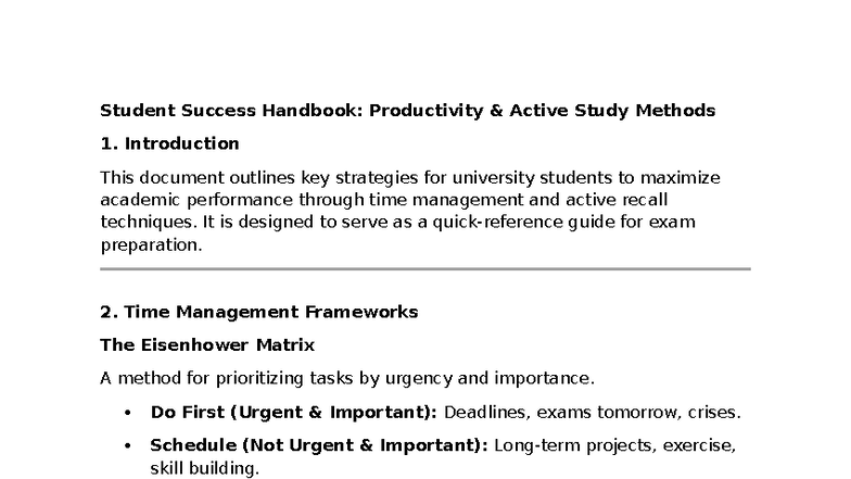 Study Skills Summary: Active Study Methods for Success - Studocu
