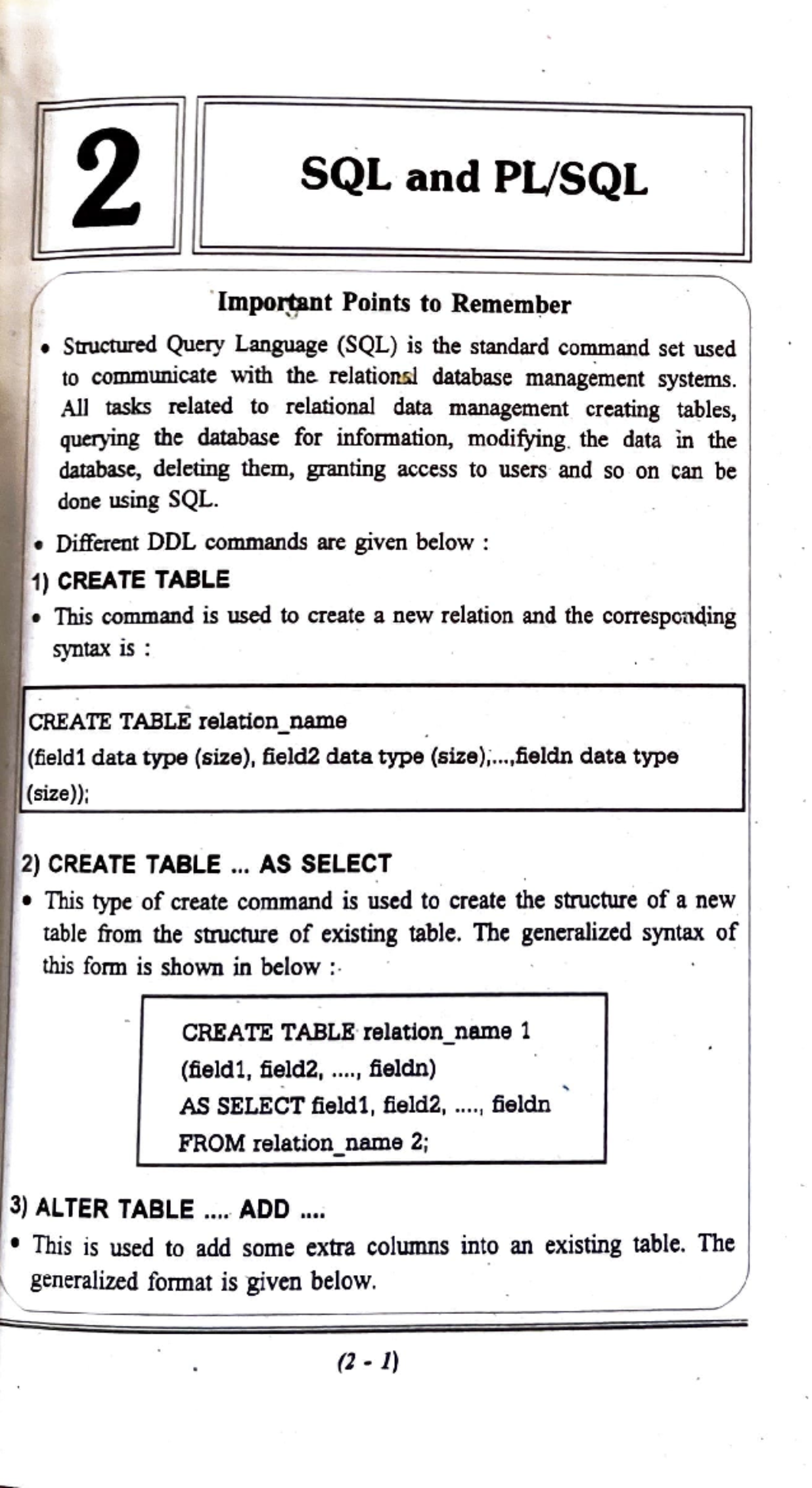 DBMS Unit 2: Key SQL Concepts and Important Commands - Studocu