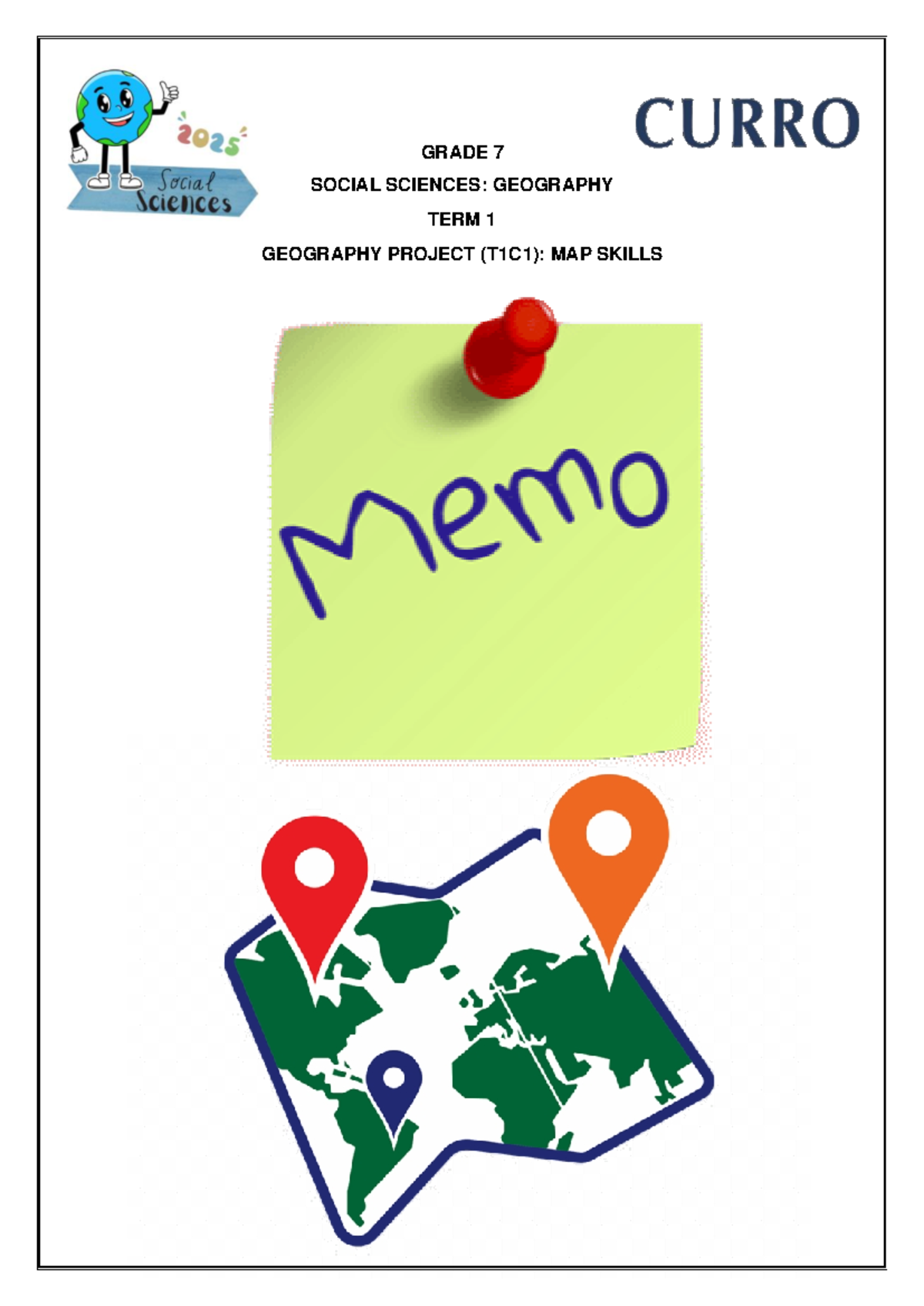 Grade 7 Geography T1 Assessment Memo: Map Skills Project - Studocu