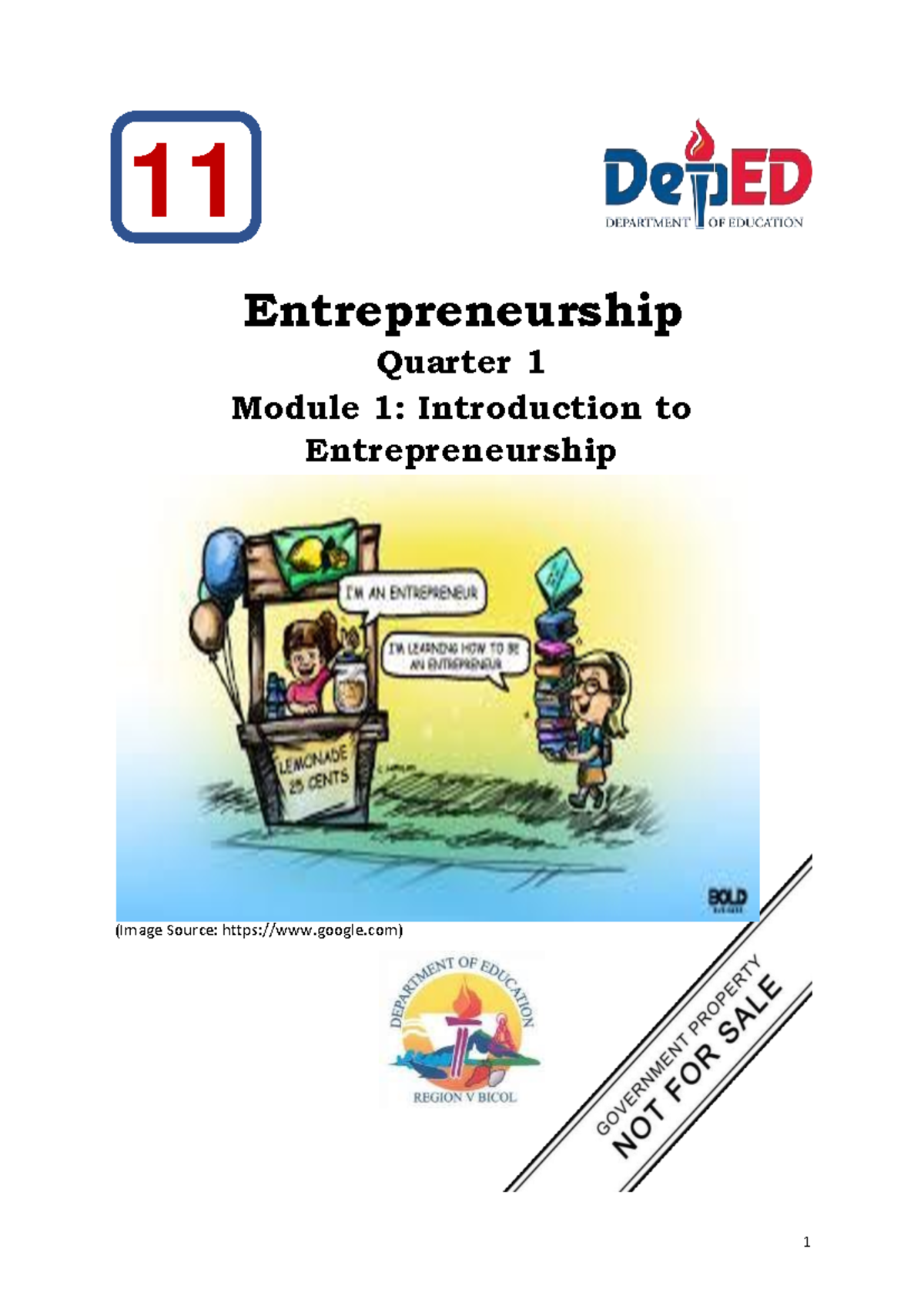 11 Entrepreneurship Q1 Module 1: Intro to Entrepreneurship Concepts ...