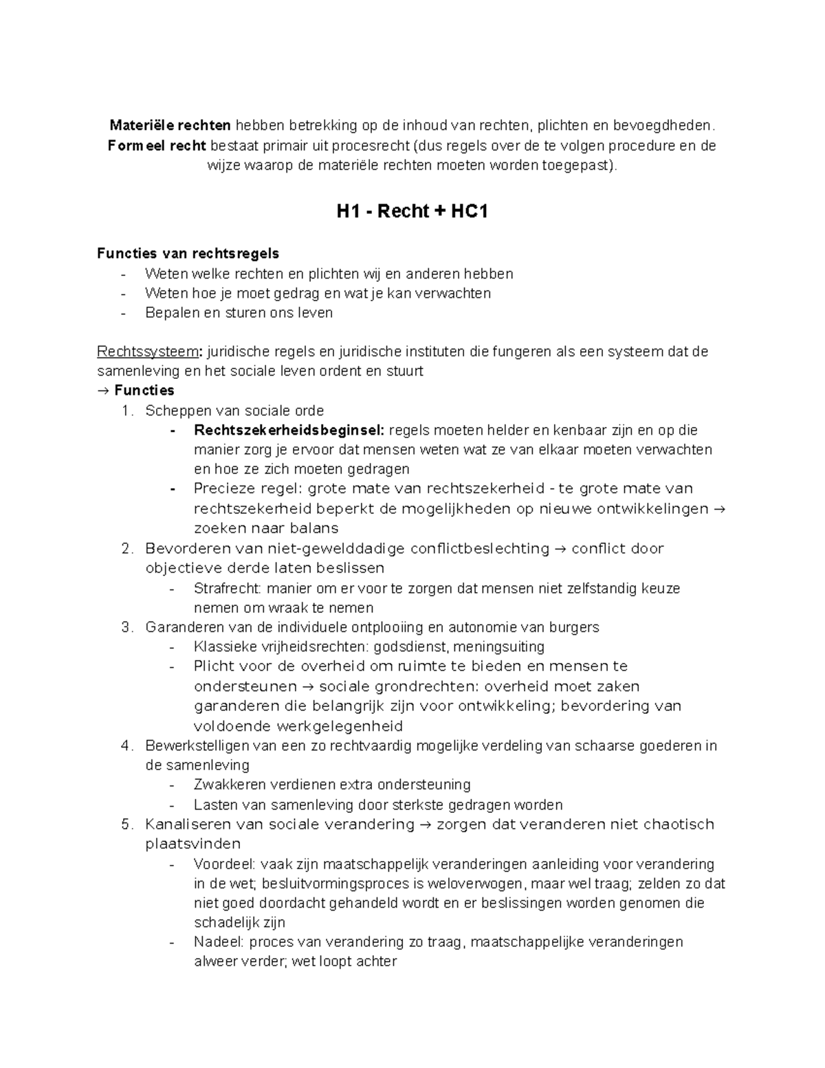 Grondslagen van het recht - HC Materiële & Formeel Recht Samenvatting ...