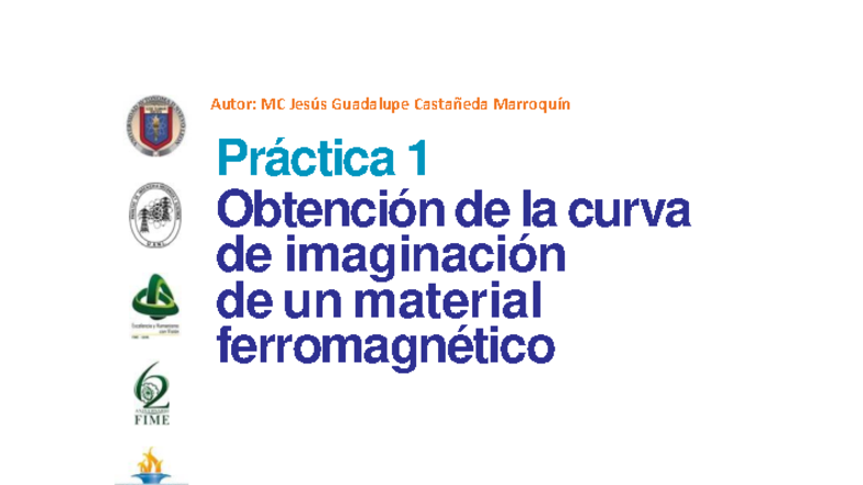 Práctica 1: Curva de Imanación de Material Ferromagnético - ME-aaaa ...
