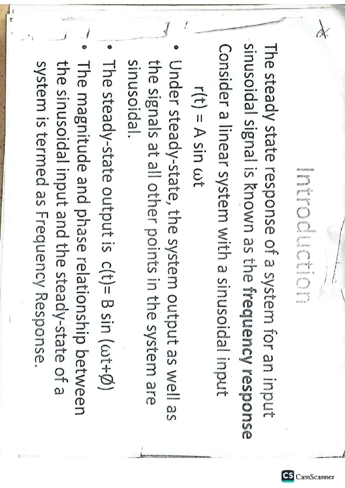 SES 501: Frequency Response Analysis of Linear Systems - Studocu