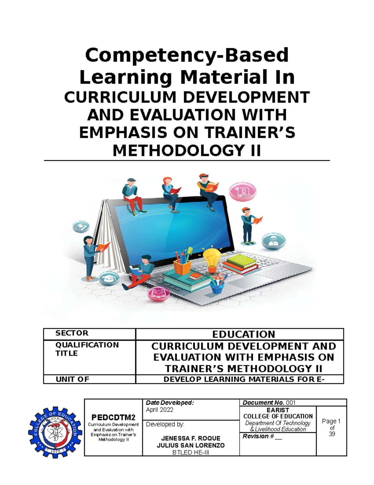 CBLM- Develop Learning Materials FOR E- Leraning - Competency-Based Learning Material In ...