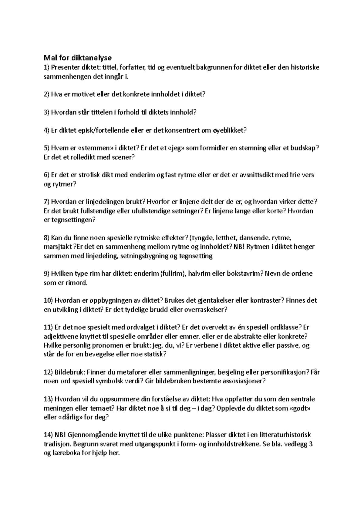 Hovedmål V2018 karakter 6 Diktanalyse sammenligning av Burns og Kristensen - Kortsvarsoppgave. A ...