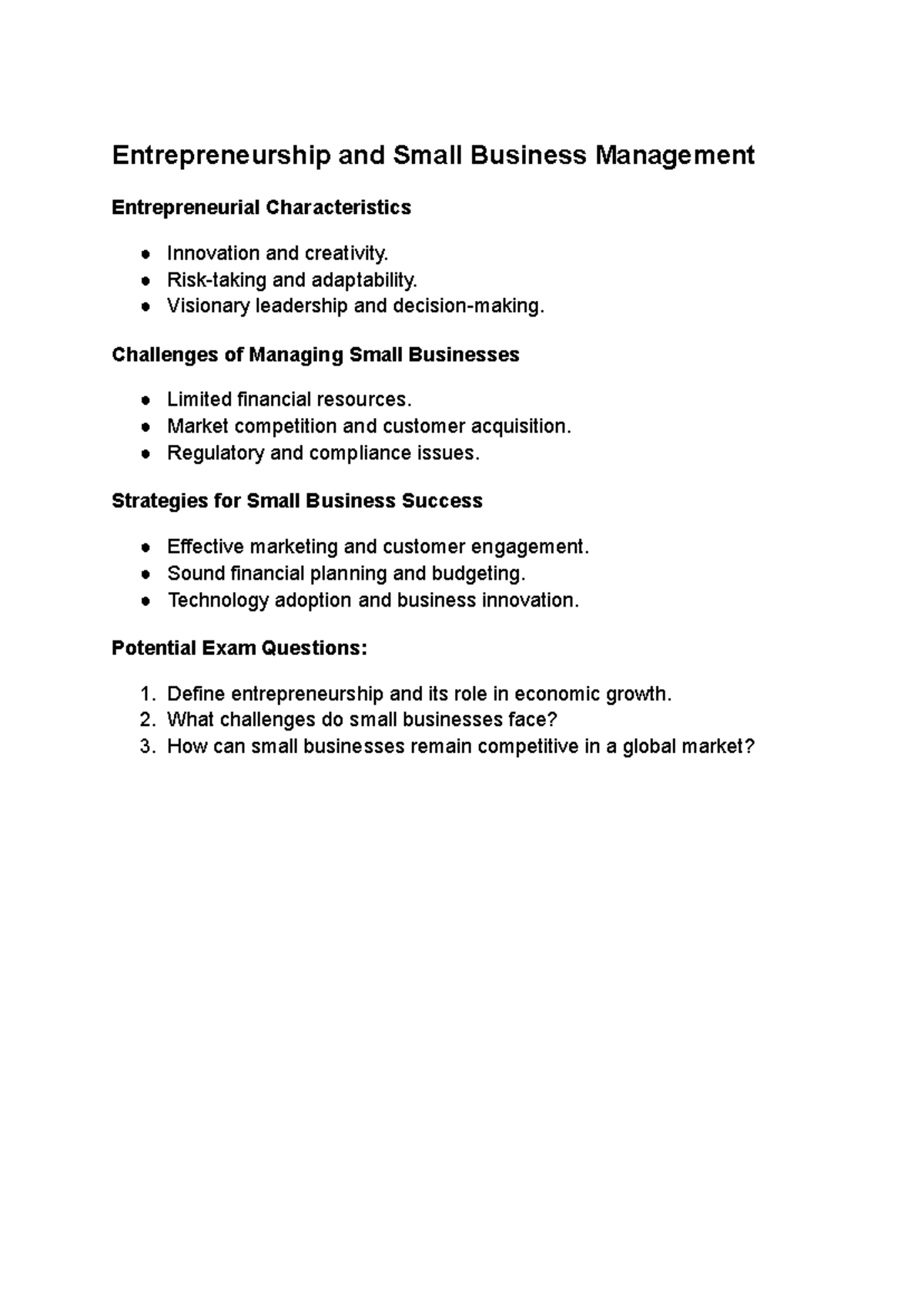 Entrepreneurship and Small Business Management - Entrepreneurship and ...