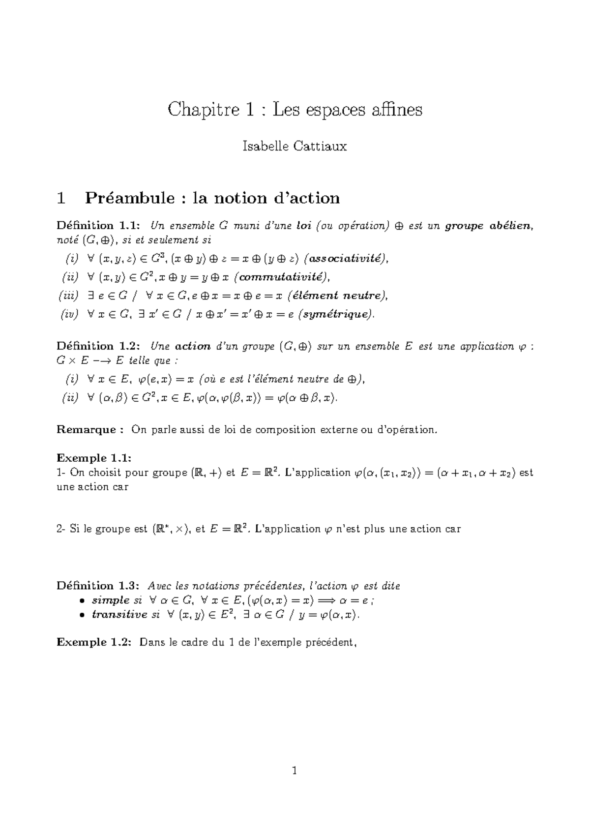 Notes de cours L3 Maths sur les Espaces Affines - Studocu
