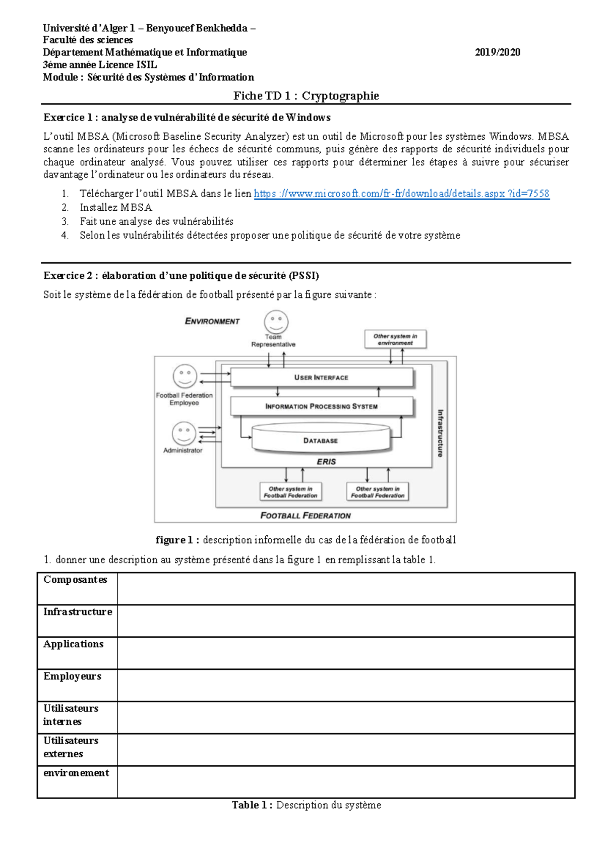 TD risque - securité info - Université d’Alger 1 – Benyoucef Benkhedda ...