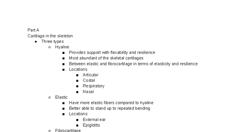 KINE 2031 Notes: Module 3 - Cartilage, Bone Structure & Joints - Studocu