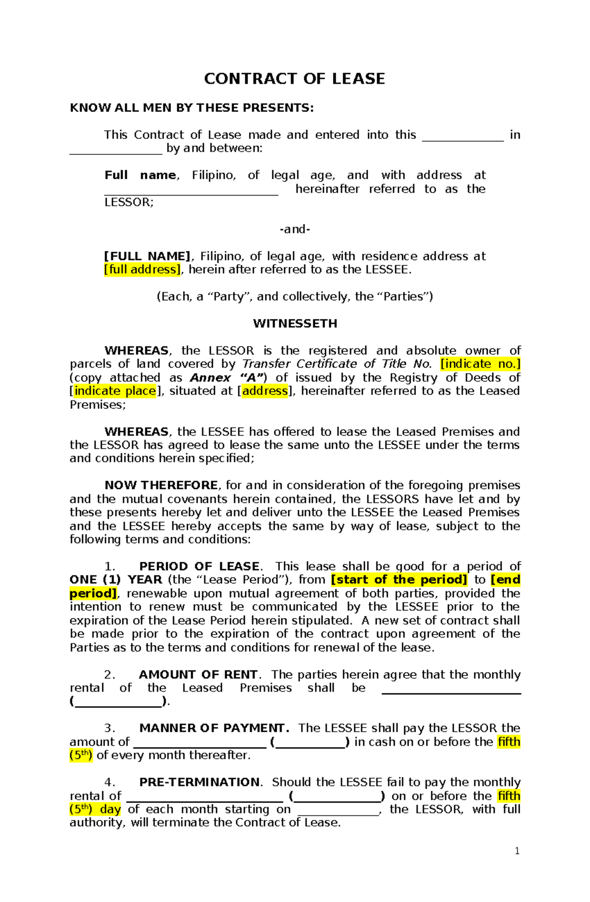 426879562 Contract of Lease Lot - CONTRACT OF LEASE KNOW ALL MEN BY ...