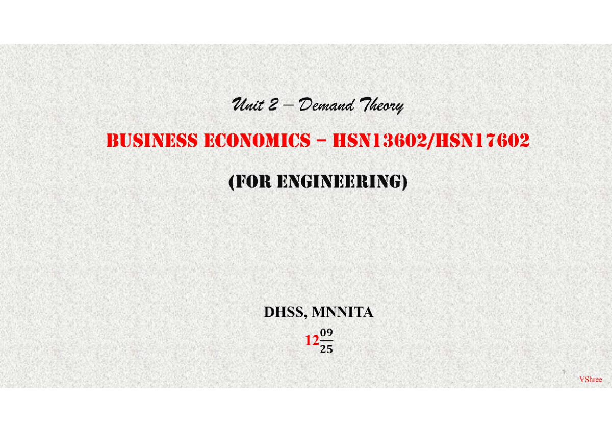 BE DHSS: Unit II Demand Theory Overview and Analysis - Studocu