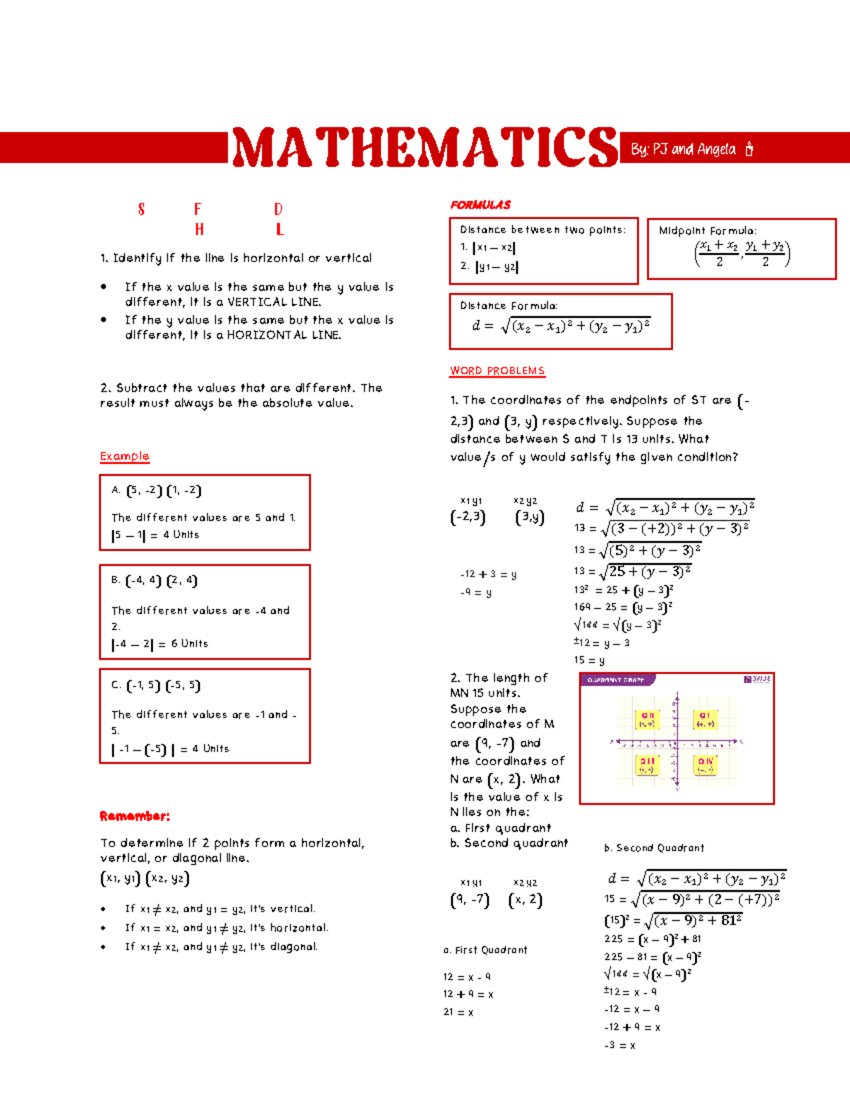 G10-MATH Q3 - Distance of Horizontal Lines and Circle Equations - Studocu