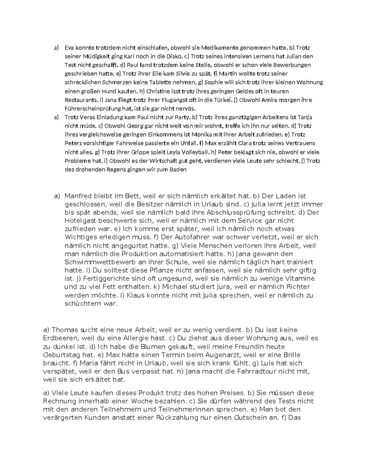 Losung deutsch aber hallo b1 - a) Eva konnte trotzdem nicht einschlafen ...