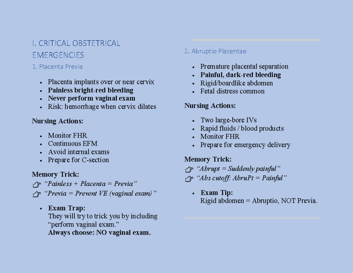 Critical Obstetrical Emergencies & Fetal Heart Rate Patterns (OBG 101 ...