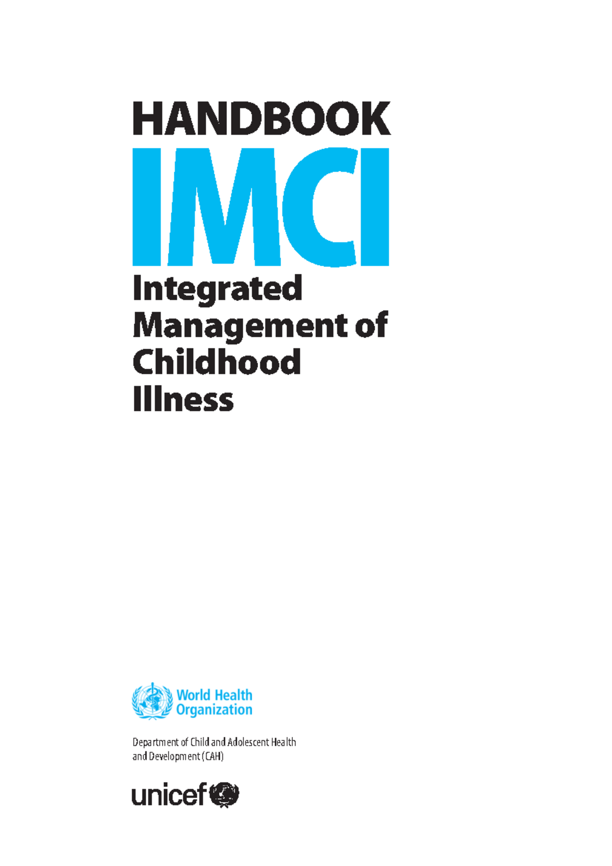 IMCI Handbook: Integrated Management of Childhood Illness Guide - Studocu