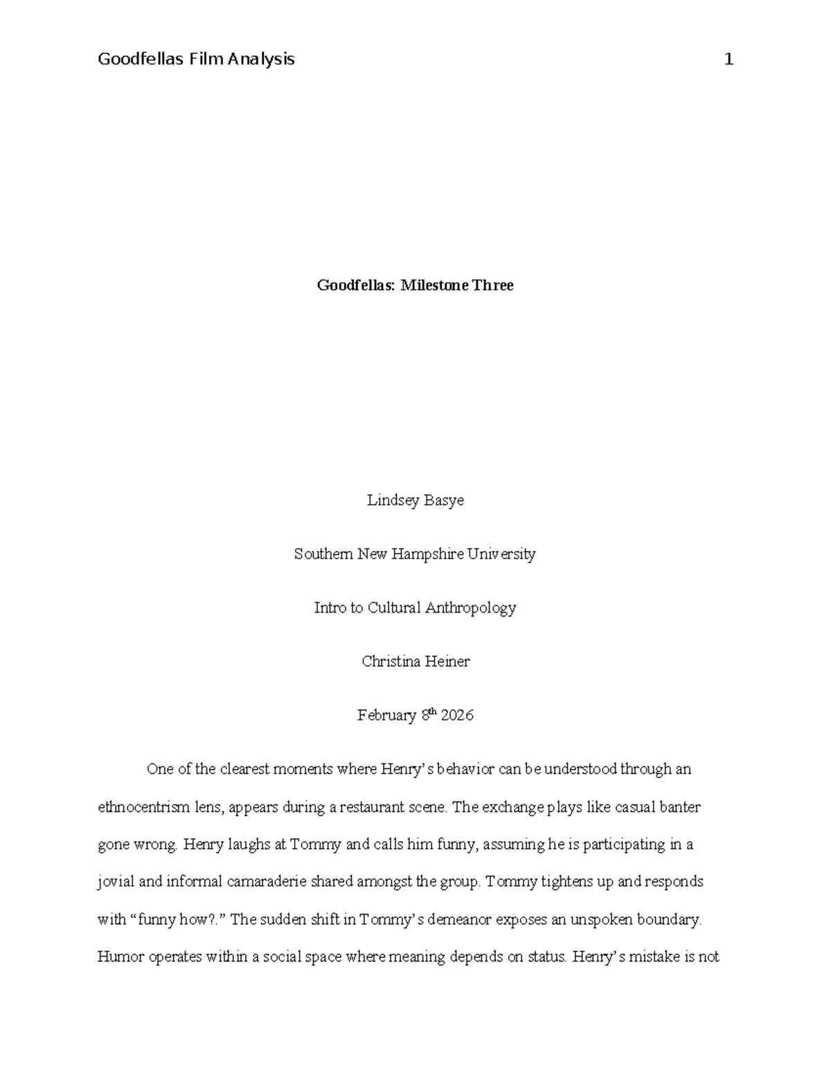 Goodfellas Film Analysis: Milestone 3 - Cultural Anthropology Insights ...