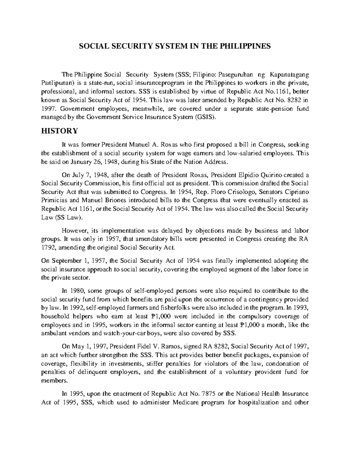 Social Security System in the Philippines: A Comprehensive Overview ...