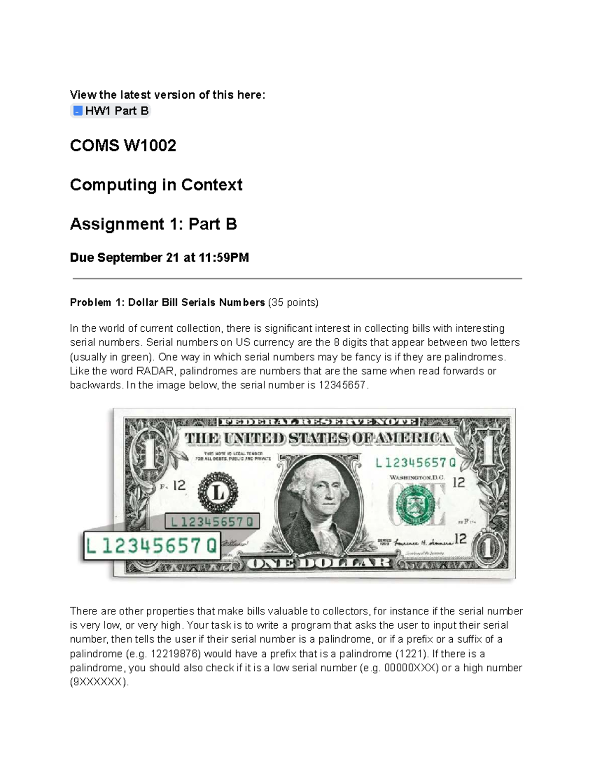 HW1 Part B: Python Program for Serial Numbers & Algorithms - Studocu