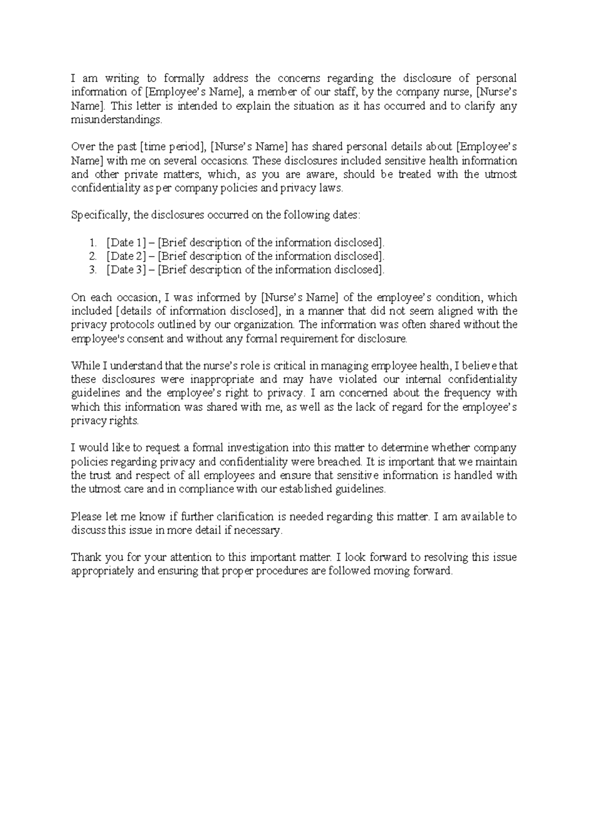 Concerns on Personal Info Disclosure: Request for Investigation - Studocu