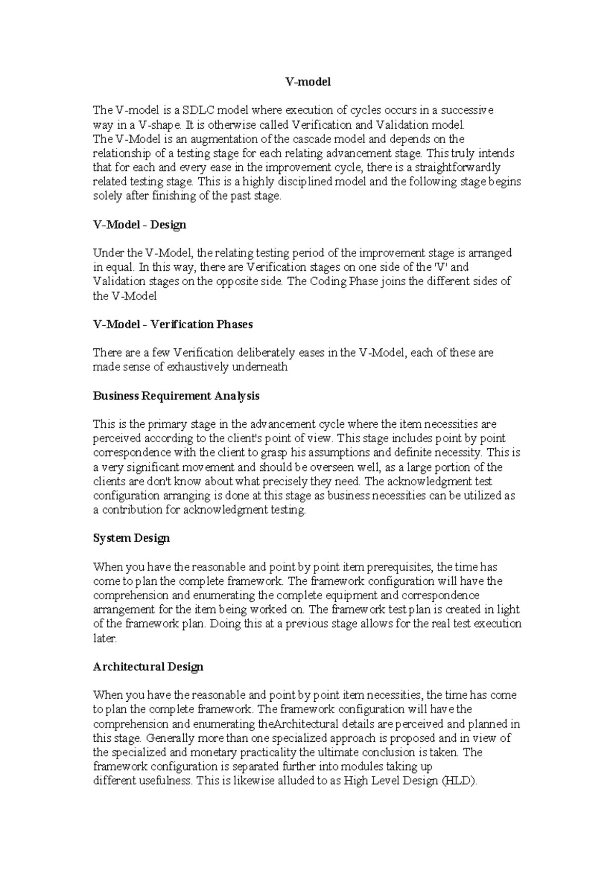 V-model - Contains notes on V-model , V-Model - Design , V-Model ...