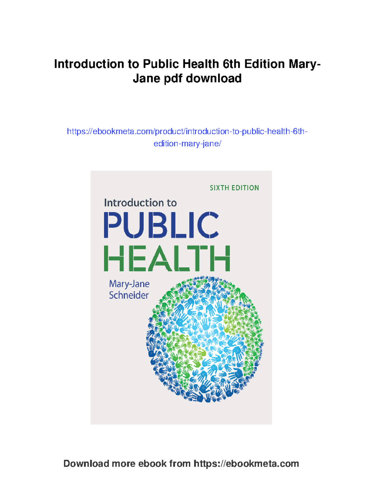 Introduction to public health, sixth edition - MaryJane pdf download ...