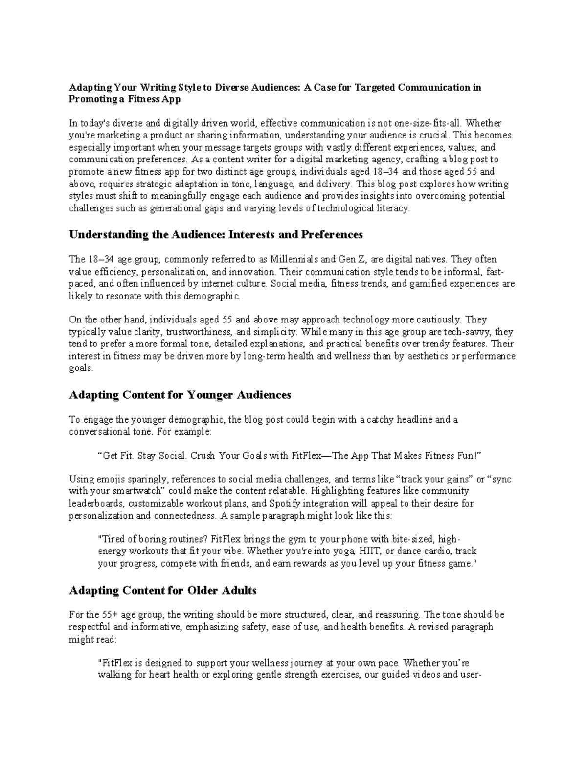 ENG WEEK 7 - Adapting Writing Styles for Diverse Audiences in Marketing ...
