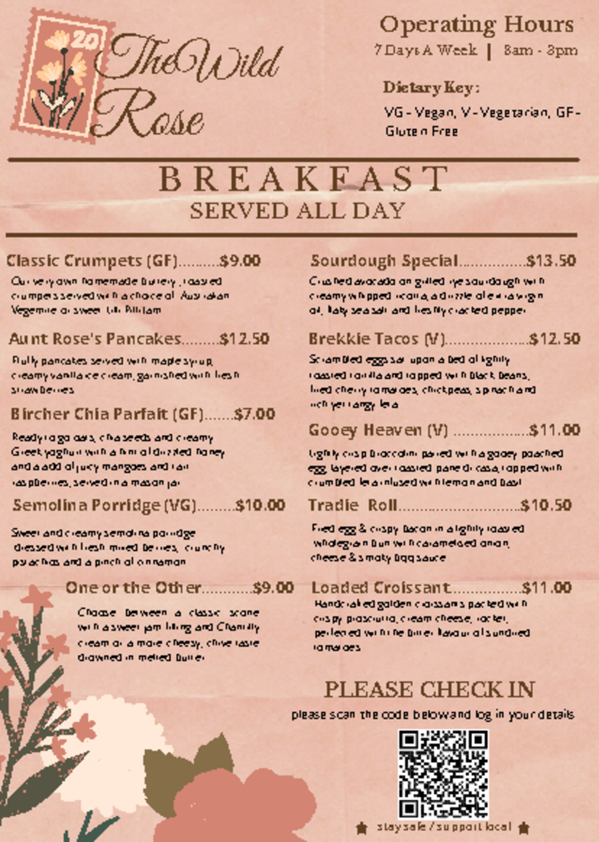 The Wild Rose Cafe - MENU - One or the Other............$9 Loaded ...