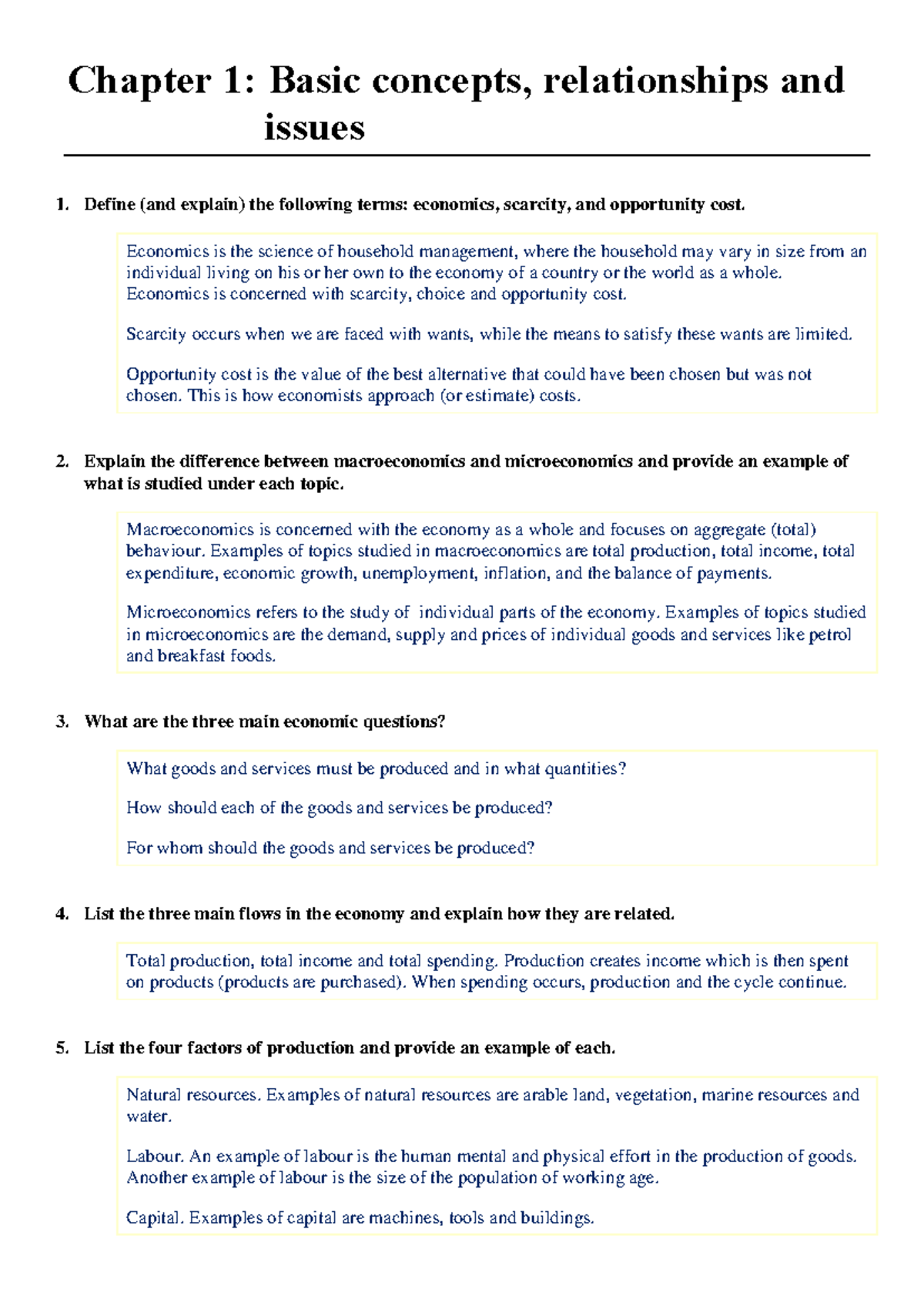 Macro Basics (ECN101) - Study Guide and Practice Material - Studocu