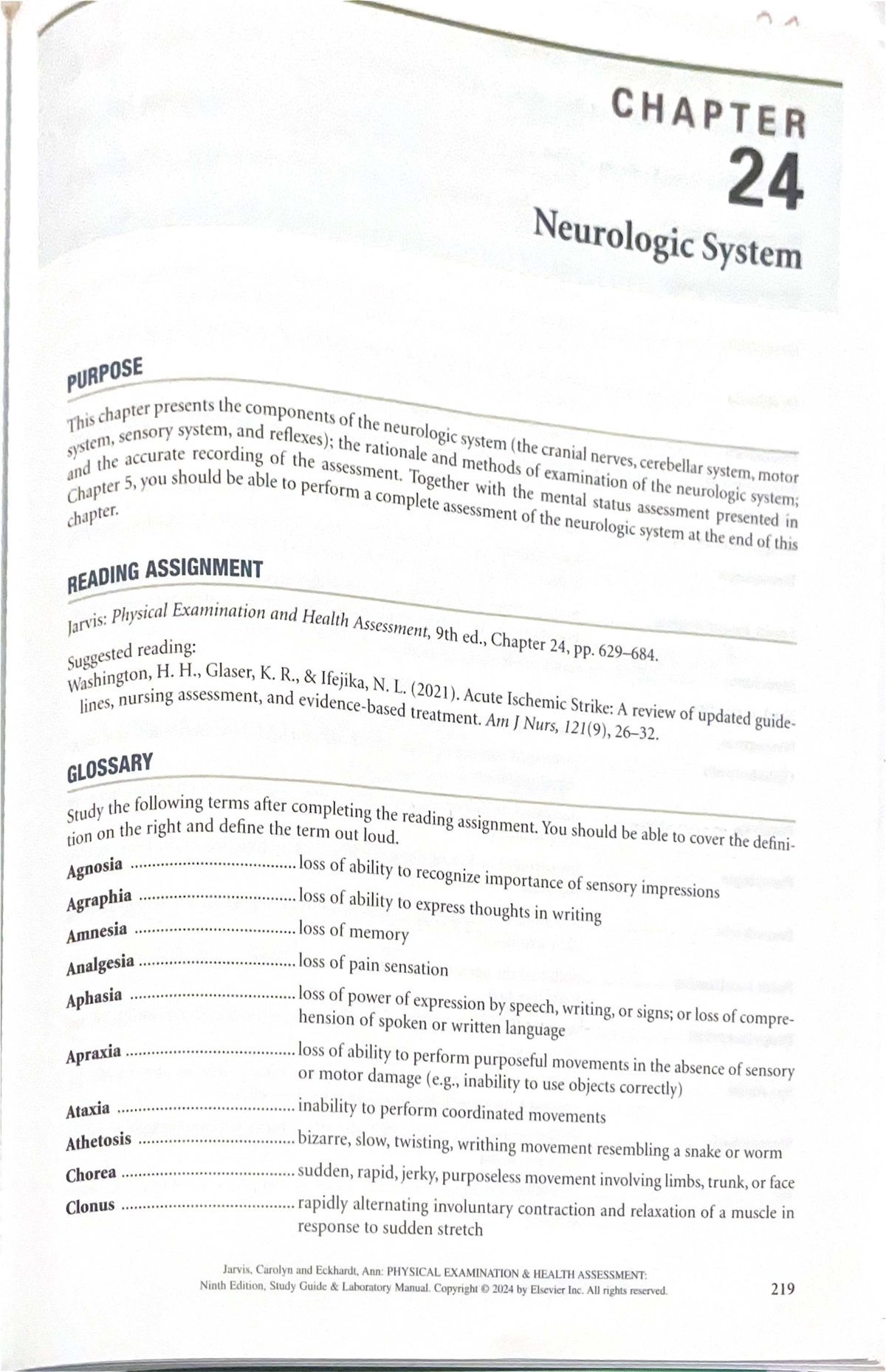 CHAPTER 24: Neurologic System Overview and Assessment Techniques - Studocu