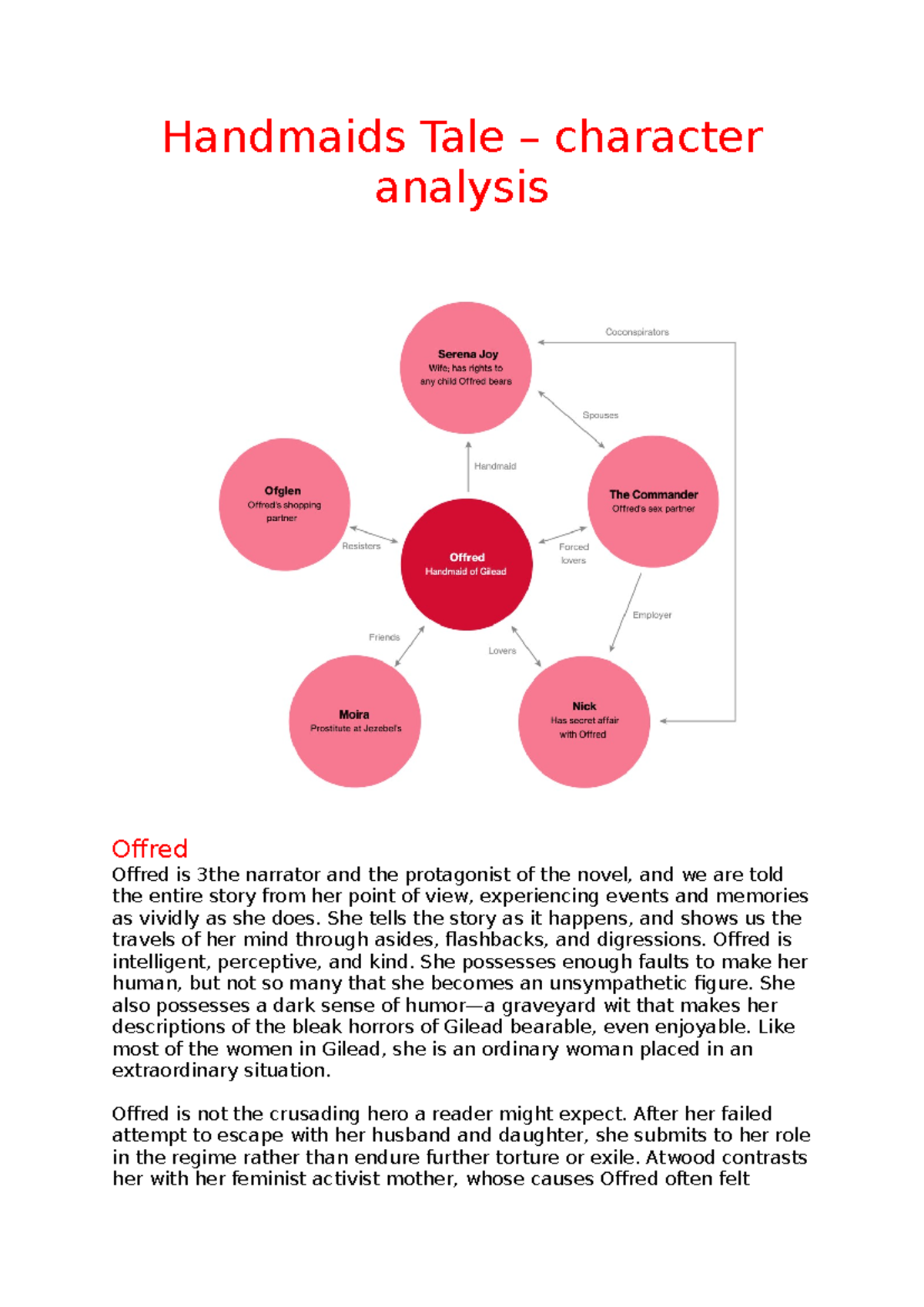 Handmaids Tale - She tells the story as it happens, and shows us the ...