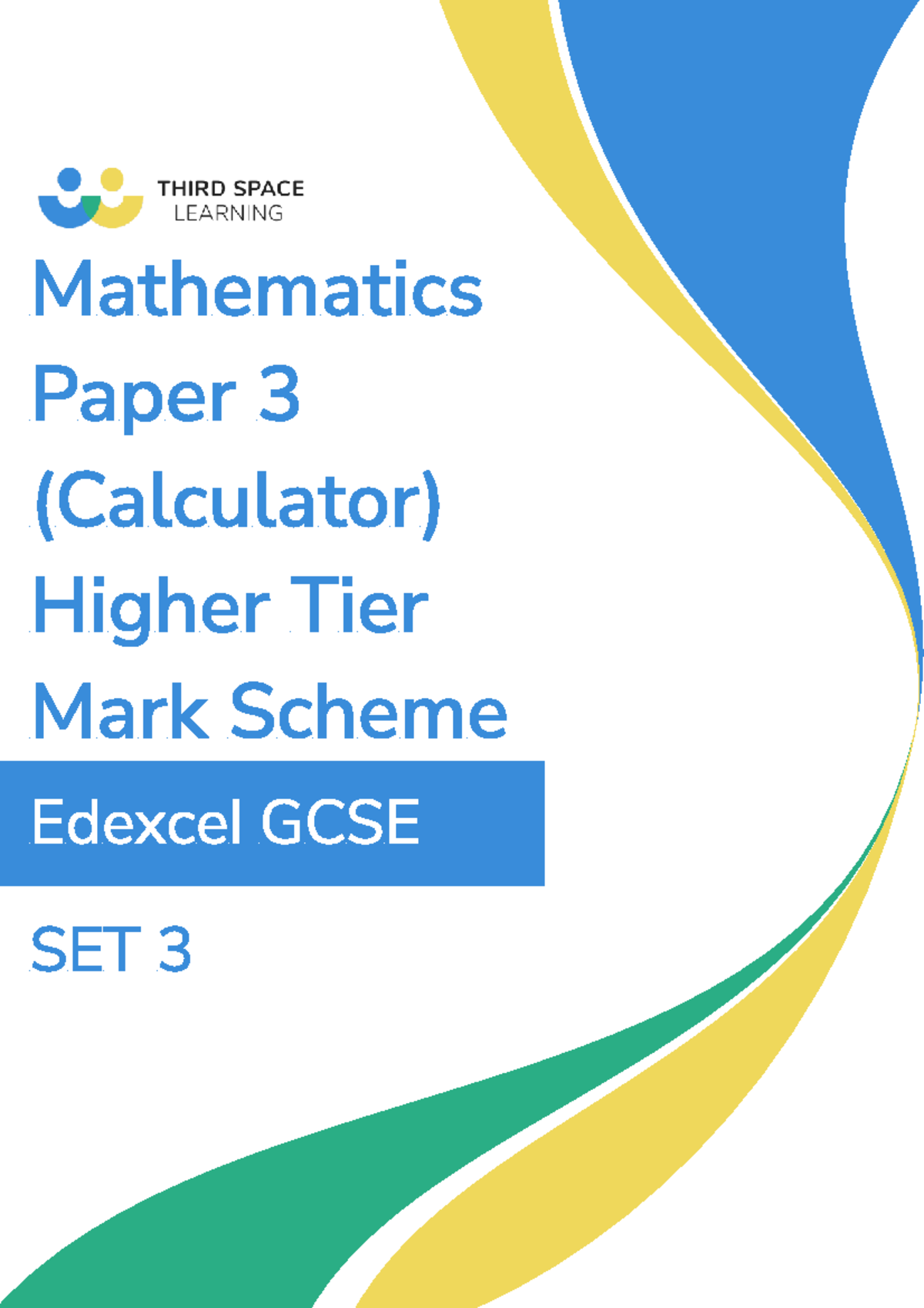 Edexcel GCSE Higher Math Paper 3: Mark Scheme Set 3 Analysis - Studocu