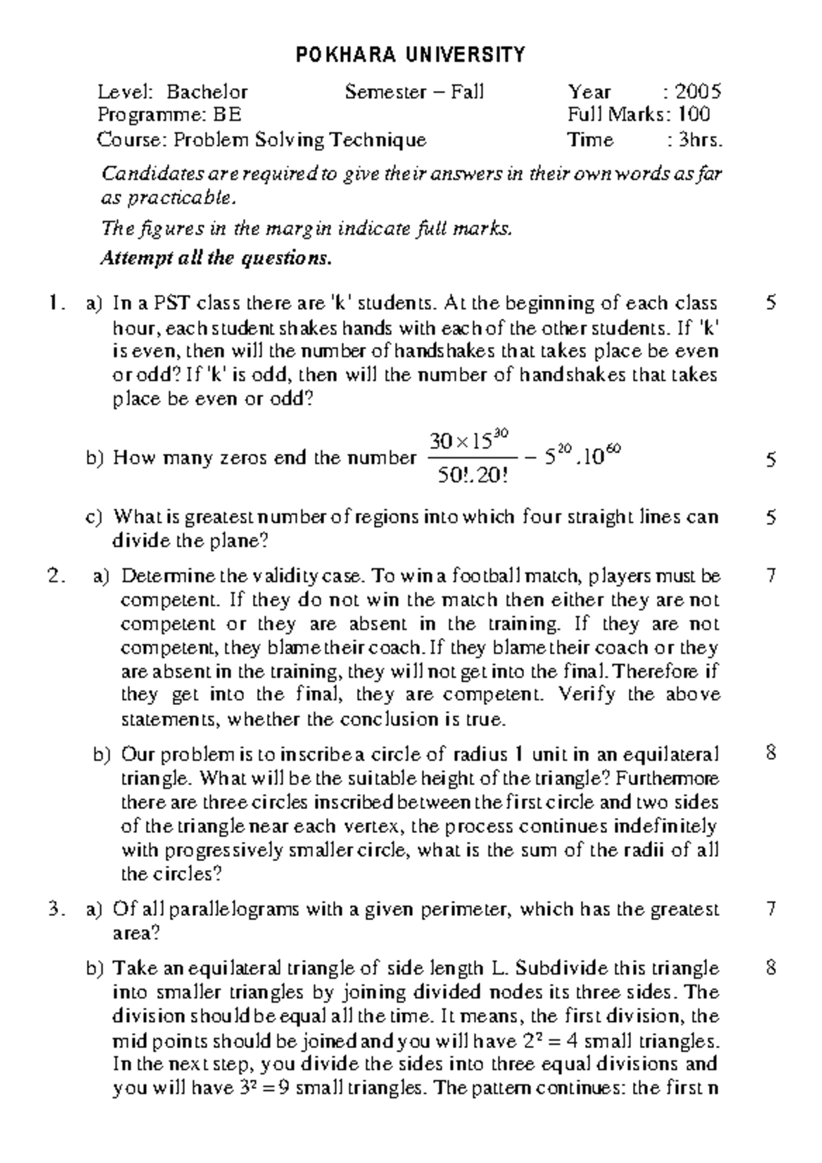 PST - Problem Solving Techniques: Question Models and Exercises - Studocu