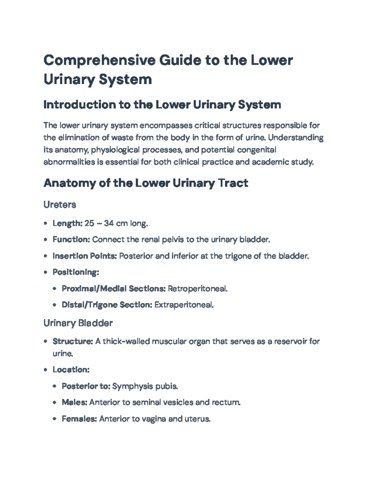 Comprehensive Review of the Lower Urinary System Anatomy and Physiology ...