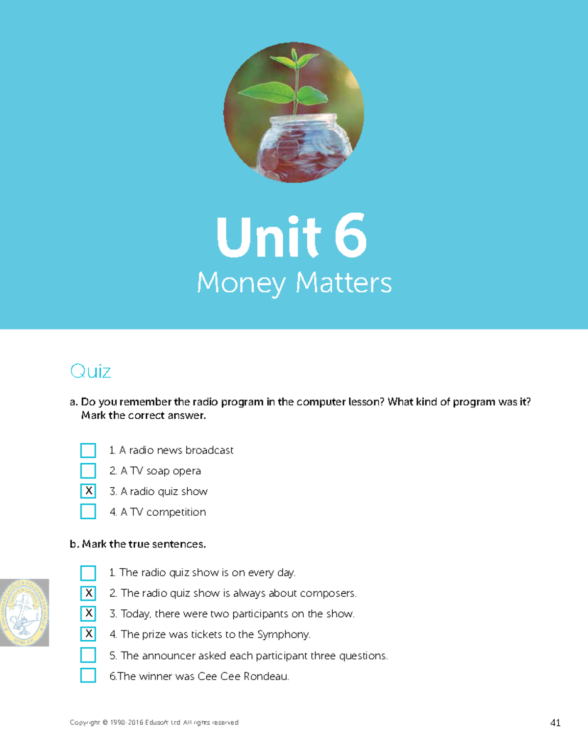 UNIT 6 Quiz & Lesson Notes: Radio Show & Money Matters - Studocu
