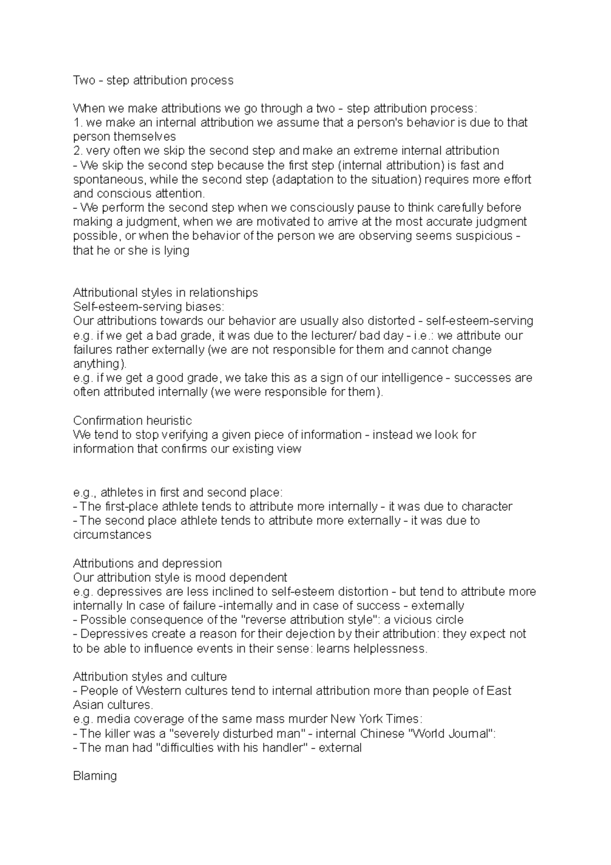 Social Psychology: Understanding the Two-Step Attribution Process - Studocu