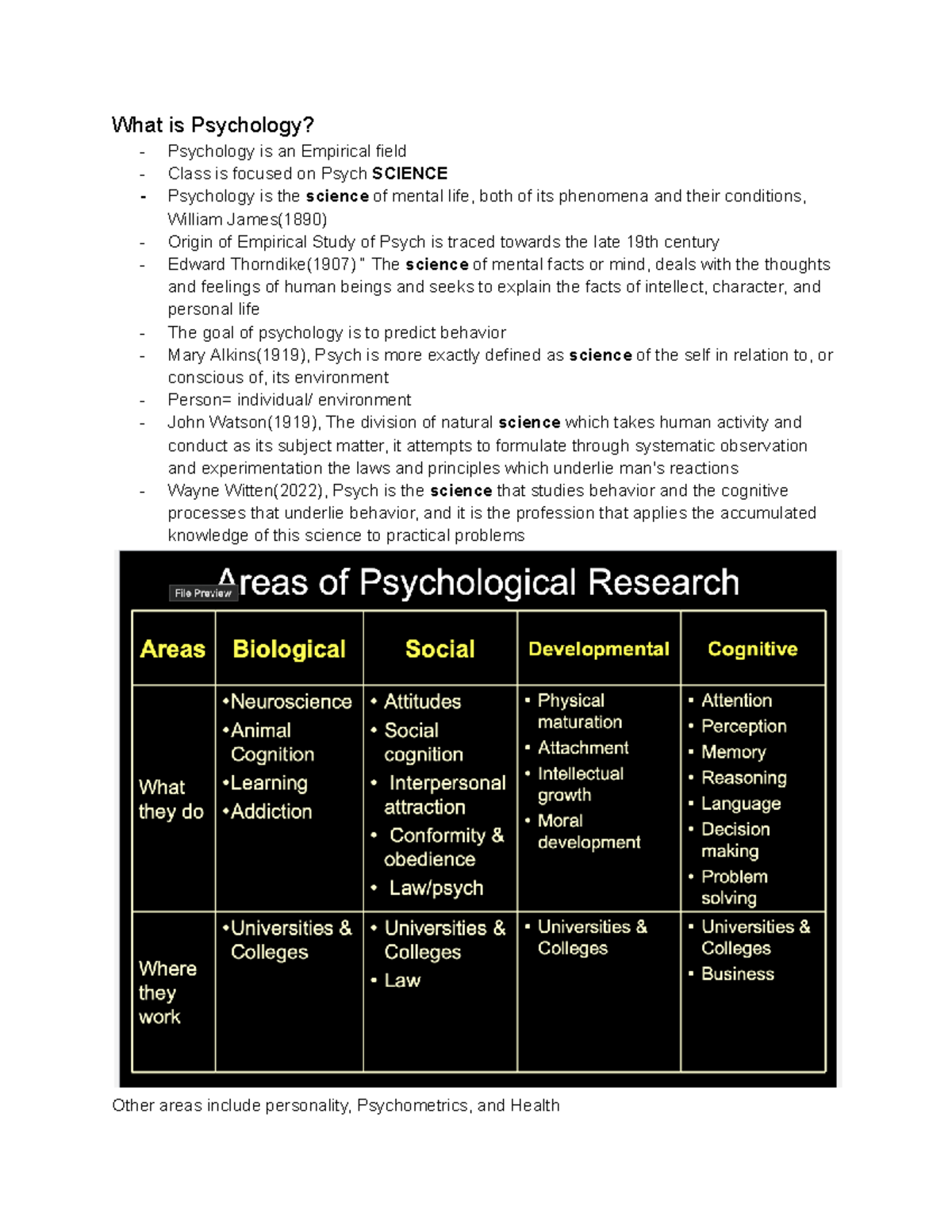 Intro to Psych (PSY101) Lecture Notes: Key Concepts & Movements - Studocu