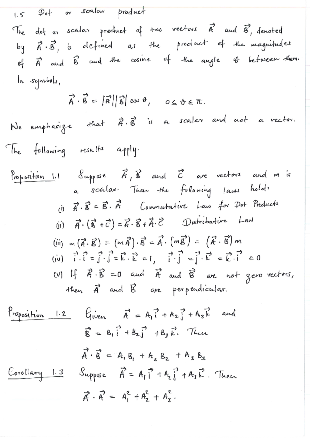 Lecture 13 - Understanding Dot Products and Applications in Calculus ...
