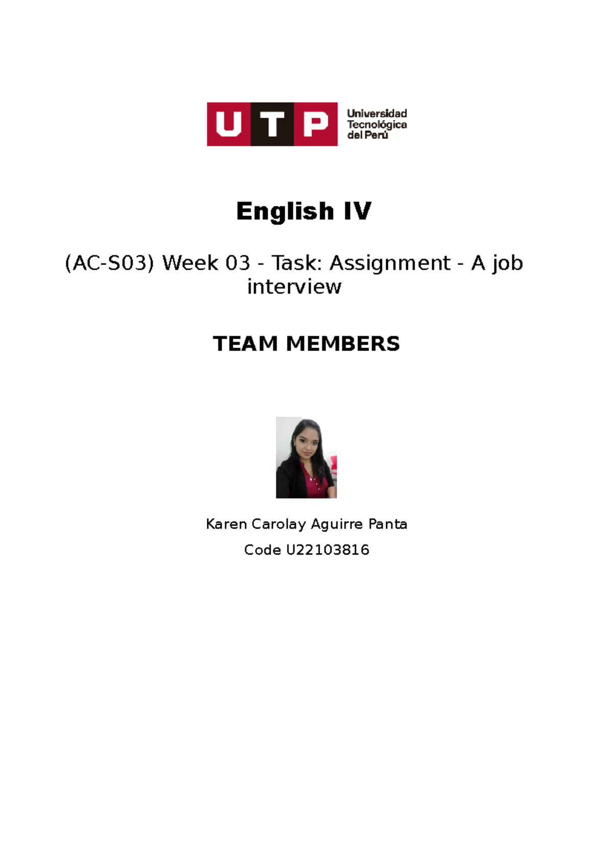 AC-S03 Week 03 Assignment - Job Interview Preparation Guide - Studocu