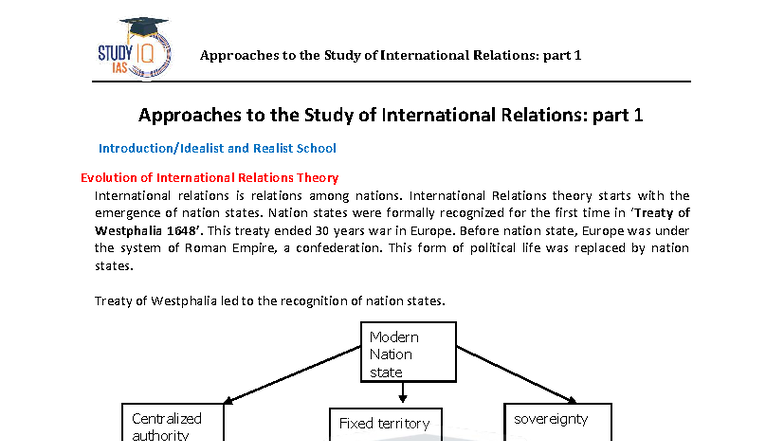 Approaches to the Study of International Relations: PSIR Paper 2 ...