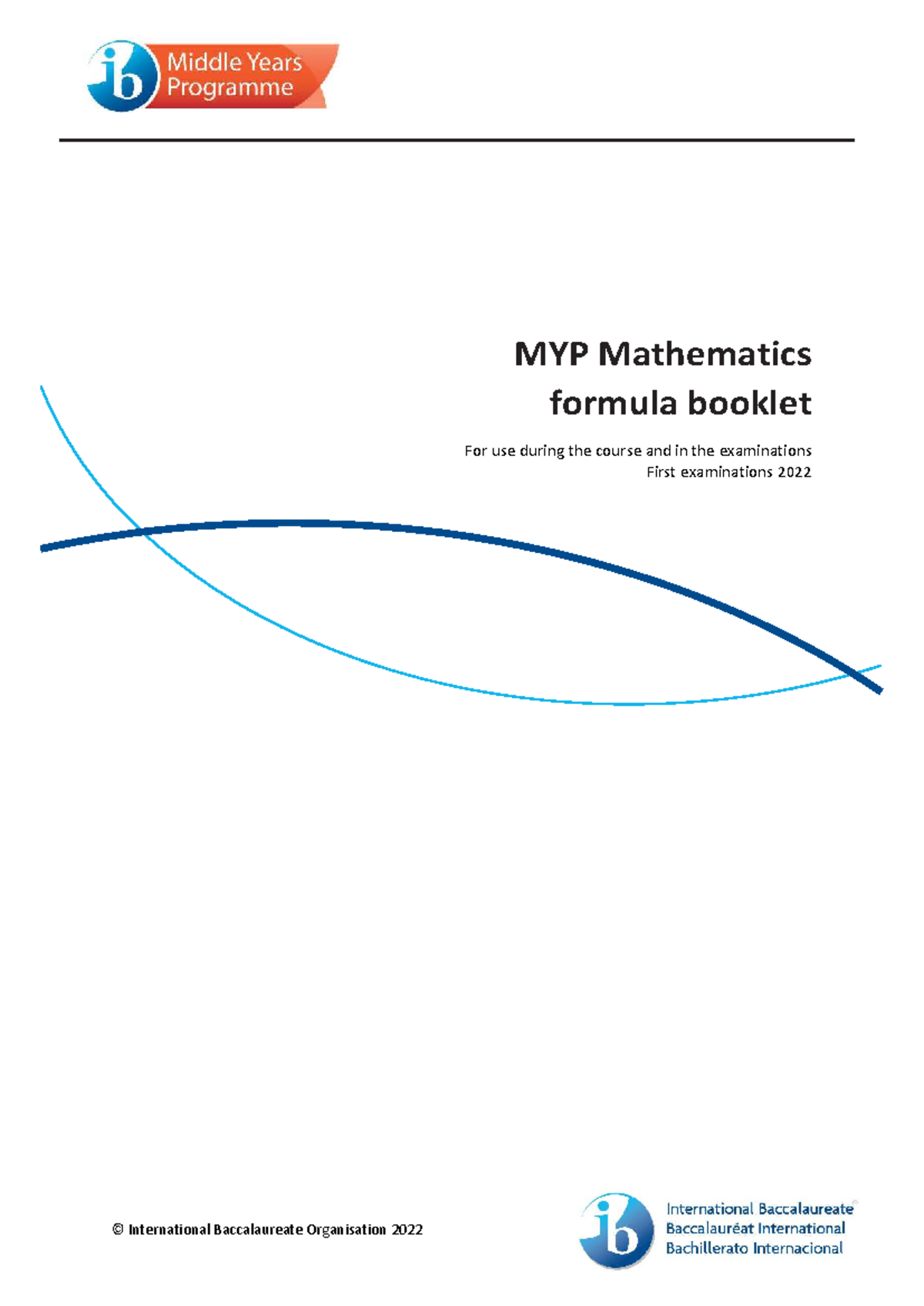 Mathematics formula booklet - Values Education - © International ...