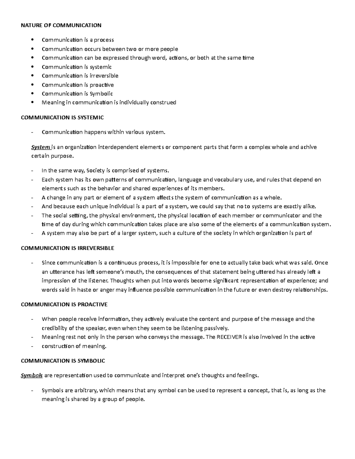 Nature OF Communication - NATURE OF COMMUNICATION Communication is a ...