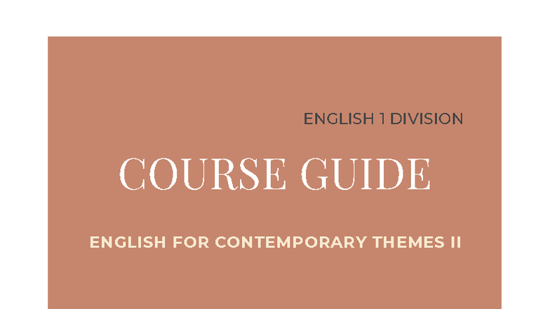 ENGLISH 1: COURSE GUIDE FOR CONTEMPORARY THEMES II (FELTE ULIS) - Studocu