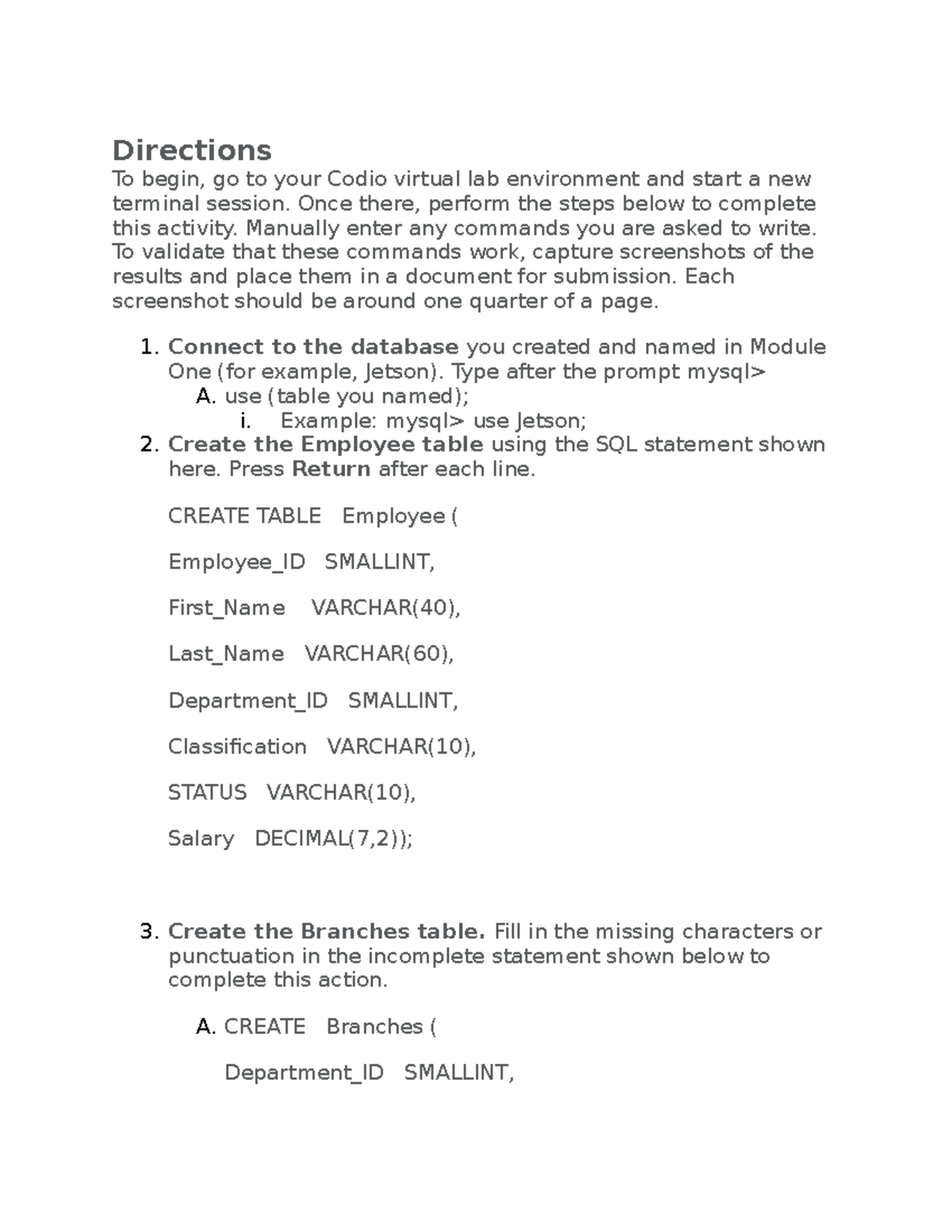 DAD 220 LAB 2 - lab 2 - Directions To begin, go to your Codio virtual ...