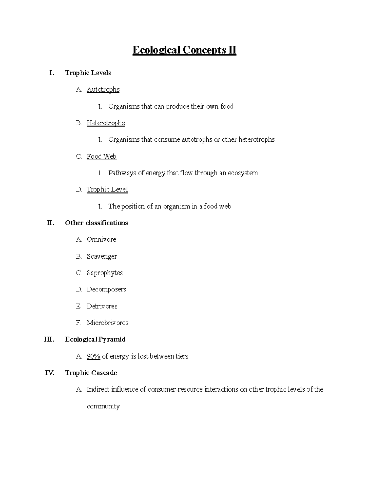 WMAN175 - Ecological Concepts II: Trophic Levels and Succession ...