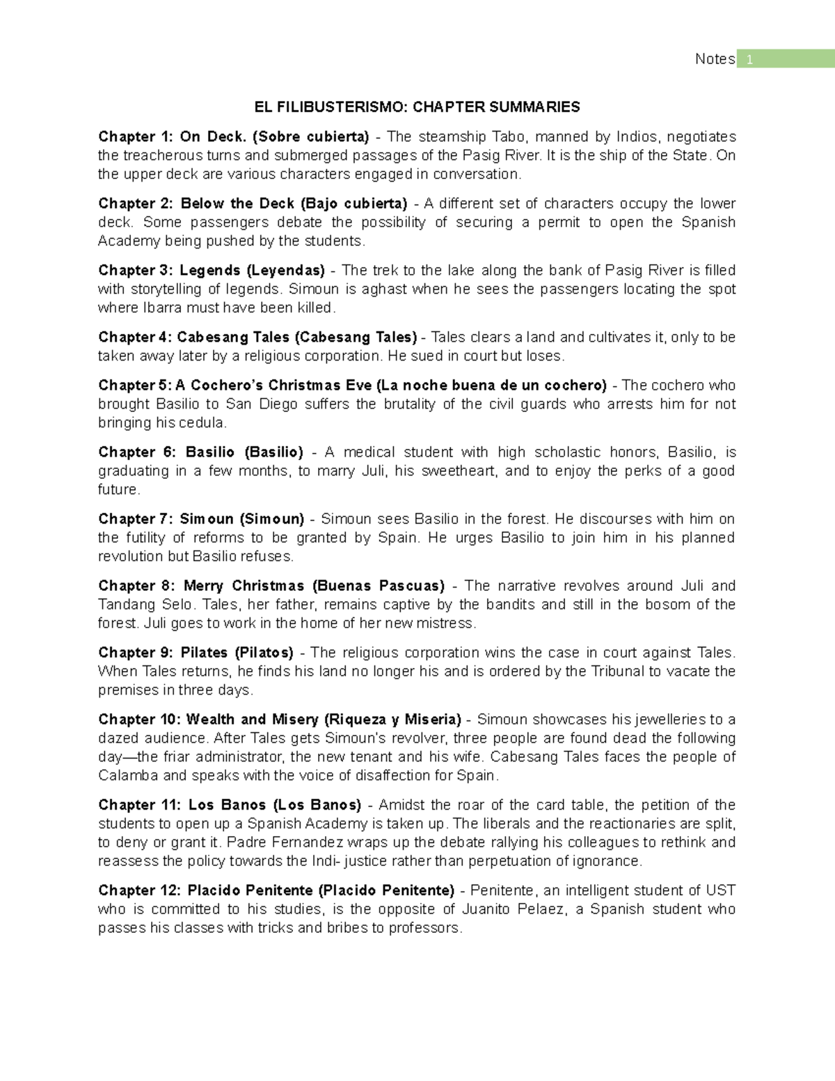 Lrizal EL Filibusterismo Chapter Summaries: Key Highlights and Insights ...