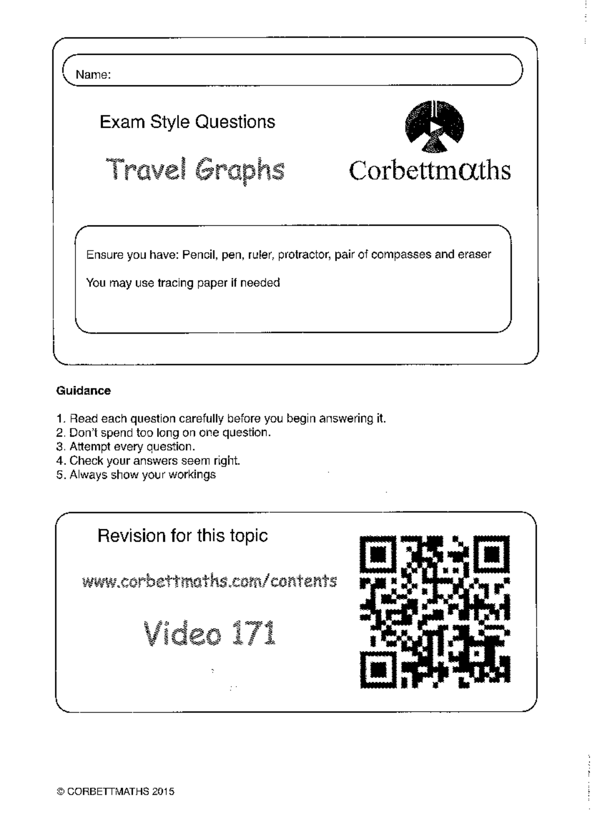 Real Life Graphs Worksheet Corbettmaths