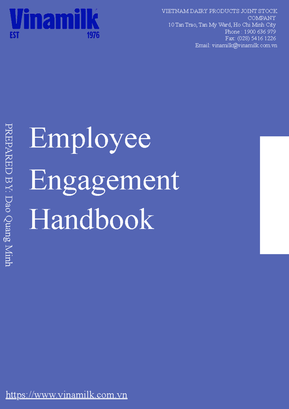 Employee Engagement Handbook for VIETNAM DAIRY PRODUCTS JSC - Studocu